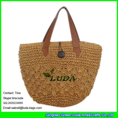 China LUDA design straw women bag crochet bag western straw market bag for sale