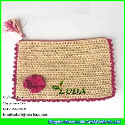 Cina Borsa di frizione unica della paglia della paglia di LUDA Tailandia della borsa del macramè molle fatto a mano di modo in vendita
