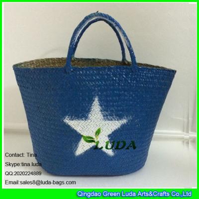 中国 LUDA のシュロの葉の星浜のわら袋の方法女性海草の未加工肩のわら袋 販売のため