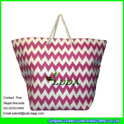 China LUDA large chevron red beach bag fashion wholesale china import straw beach bag for sale