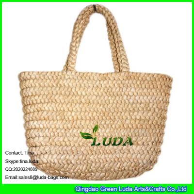 China LUDA natural cornhusk handmade recycled straw beach bag for sale