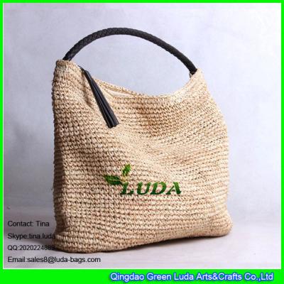 Cina Borse della paglia della rafia della nappa delle donne del fashoin naturale di LUDA nuove in vendita
