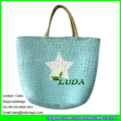 Cina Le donne fatte a mano del seagrass di LUDA tirano la borsa in secco che di totalizzatore della paglia la stella bianca ha stampato 2016 in vendita