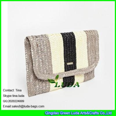 China LUDA rayó los bolsos 2016 de la tarde del verano de la paja del trigo de los bolsos del embrague de la señora en venta