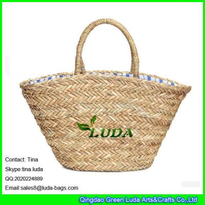 China LUDA 2016 new designer natural seagrass straw bag straw shopping basket bag for sale