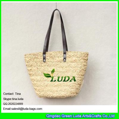 China LUDA wholesale lady's basket bag handmade water grass straw bags for sale