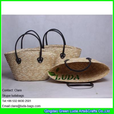 Cina LDMC-007 wholesale natural cheap basket bag lady wheat straw bags in vendita