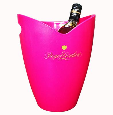 China Hands ice bucket v-neck champagne wine ice bucket (10 mm super thick) for sale