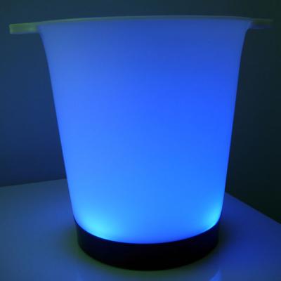 China Blue lighting color Led transparent ice bucket with 9 LED/27LED for sale