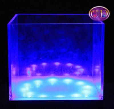 China 7 Illuminated Color Changing Chic Led Ice Bucket Square Wonderful Wolrd for sale