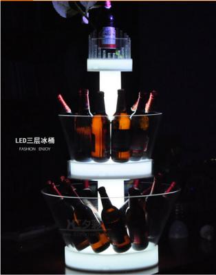 China 2015 New Arrival LED ice bucket For bar nightclub led three layer Acrylic Ice Bucket for sale