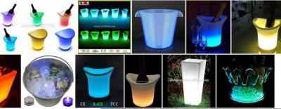 China Green Power Led Ice Buckets Built-in Solor Cell transfer Sunshine to Battery power Colorfu for sale
