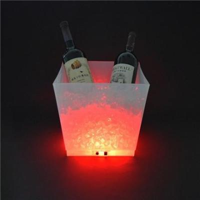 China 2017 New design  plastic  Led colour changing ice bucket square shap with large volume for sale