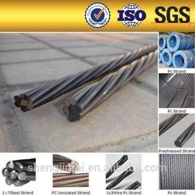 China 12.7mm unbonded pc steel strand prestressed concrete steel strand floor slab wire for sale