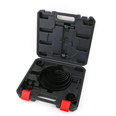 China 19PCs Carbon Steel Hole Saw 19mm-152mm Steel Cutting Hole Saw For Wood Drywall Plastic for sale