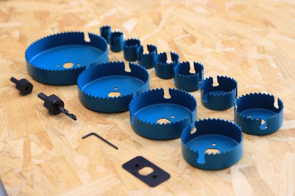 Quality 8PCS Carbon Hole Saw Set 40mm Hole Saw For Soft Metal Softwood OSB Panel for sale