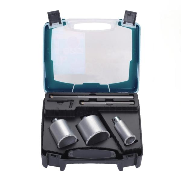 Quality 5PCs Tungsten Carbide Gritted Hole Saw Set Metal For Tile Concrete for sale