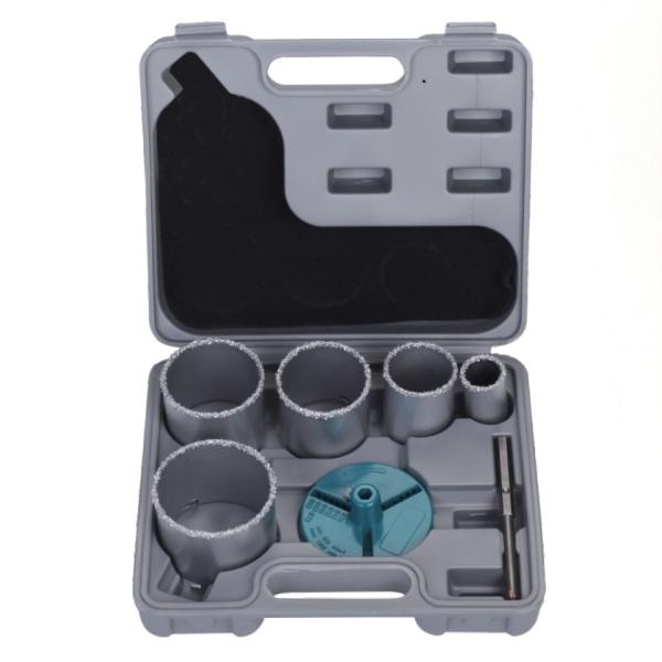 Quality 7PCs Tungsten Carbide Gritted Hole Saw 25mm Tungsten Hole Saw Kit for sale