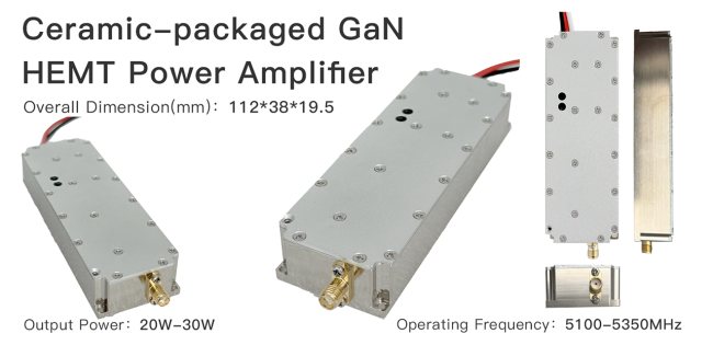 Technical diagram of 50W Anti-Drone Module showing internal components and layout