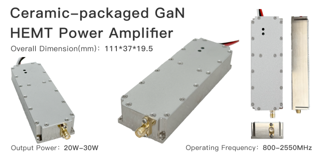 20/30W Anti-Drone Power Amplifier module showing front view and connections
