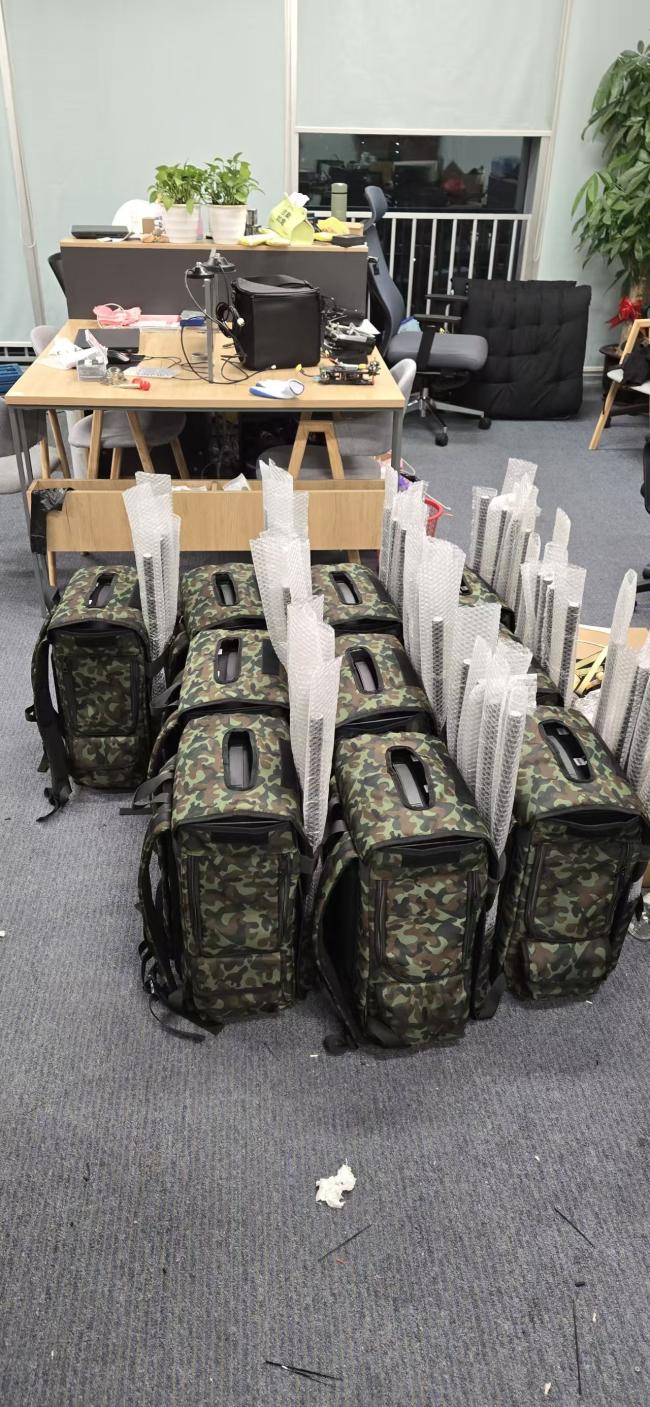 Backpack Drone Jammer with antennas deployed