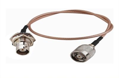 China Brass RF Cable Assemblies Black DC 3GHz TNC Extension Cable RG 174 for sale
