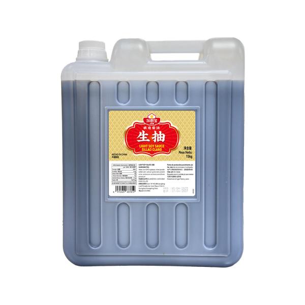 Quality Chinese Food Manufacturer Liquid Soya Sauce Halal 15 KG Light Soy Sauce With for sale