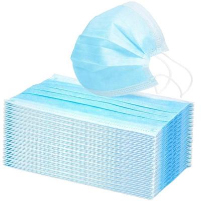 China 3 Ply Disposable Face Mask Blue Color Earloop Low Resistance To Breathing for sale