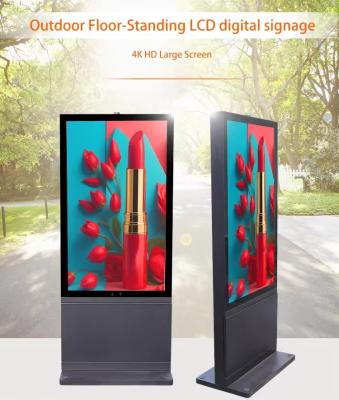 Cina Display pubblicitario esterno senza ventole 4K Totem Touch Kiosk Android Waterproof Floor Stand Digital Signage in vendita