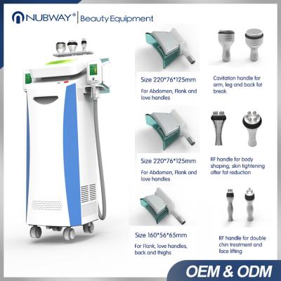 China Promotion!!!!5 handles cryo  cavitation rf cryolipolysys cool fat freeze slimming machine CE / FDA approved for sale