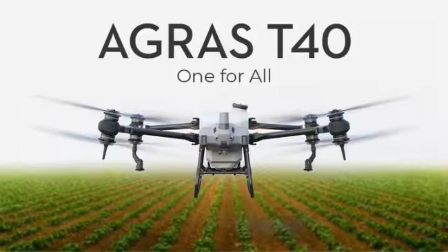 DJI Agras T40 Agricultural Drone in action