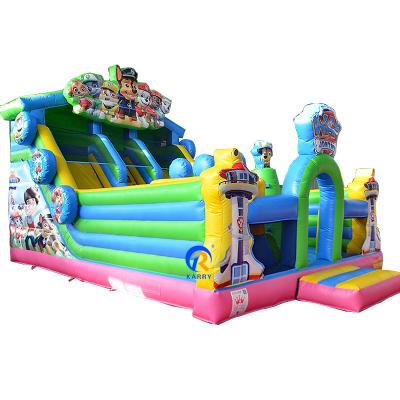 China Adult Party Games Large PVC Paw Patrol Inflatable Jumping Castle Slide with Obstacle for sale