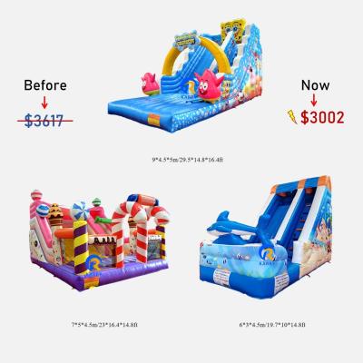 China 5-10 Allowable Passengers Cartoon Package Amusement Park Inflatable PVC Toys for Kids for sale