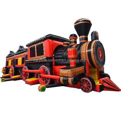 China Commercial Inflatable Train Obstacle Course Combo Bounce House for Outdoor Kids Games for sale