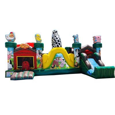 China Indoor and Outdoor Fun Commercial PVC Inflatable Farm Animal Bouncy Castle with Slide for sale