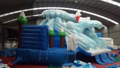 China Customized Size White Polar Bear Amusement Water Park Bounce House Castle Slide Combo for sale