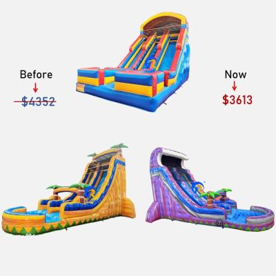 China Customizable Inflatable Water Slide with Pool 0.55mm PVC Tarpaulin Digital Printing for sale