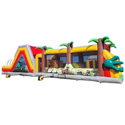 China Unisex Commercial Inflatable Jurassic Dinosaur Obstacle Course for Kids and Adults for sale