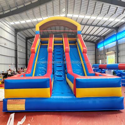 China Kid's Inflatable Games Commercial Party Rental PVC Double-Lane Inflatable Water Slide for sale