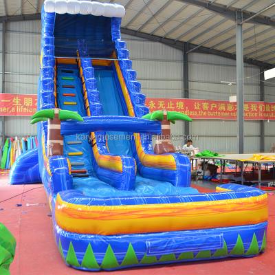 China Digital Printing 23ft Tall Blue Marble Fantasy Water Slide Inflatable Games for Rental for sale