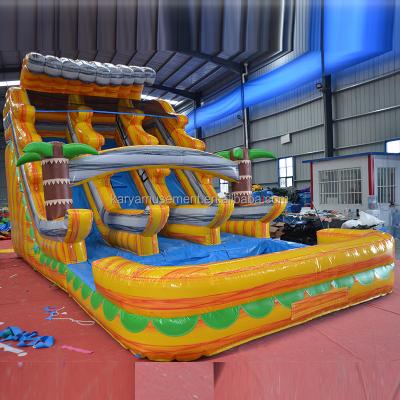 China Marble Yellow Symphony Inflatable Water Slide Pool Double for Commercial Occasion for sale