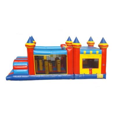 China Blue 48ft Marble Mania Obstacle Course Inflatable Multi Configurable Slide and Bounce for sale