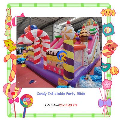 China Indoor and Outdoor Entertainment Commercial Party Rental Candy Inflatable Slides Combo for sale
