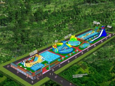 China Logo/Pattern Digital Printing Customized Size Inflatable Water Park for Amusement Park for sale