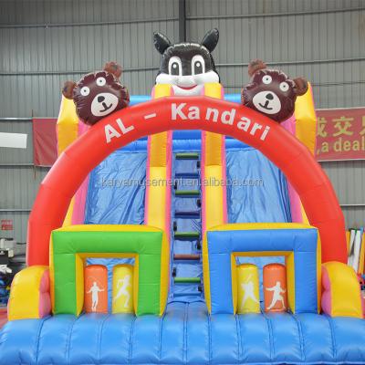 China 32ft 3 Bears Bouncer Trampoline House with Double Lane Inflatable Slides and Durable for sale