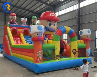 China Large Super Mario Inflatable Slide Obstacle Course for Kids and Adults Games Included for sale