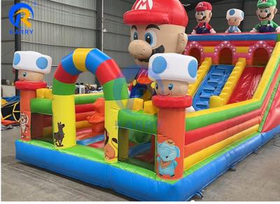 China Large Super Mario Inflatable Slide Obstacle Course for Kids and Adults Games Included for sale