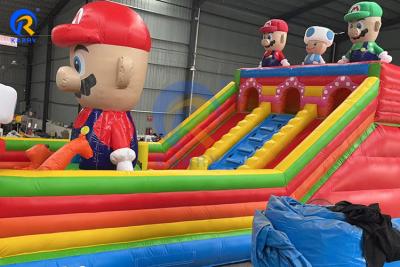 China Large Super Mario Inflatable Slide Obstacle Course for Kids and Adults Games Included for sale