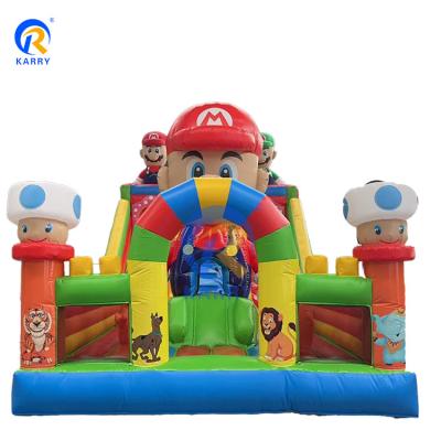 China Large Super Mario Inflatable Slide Obstacle Course for Kids and Adults Games Included for sale