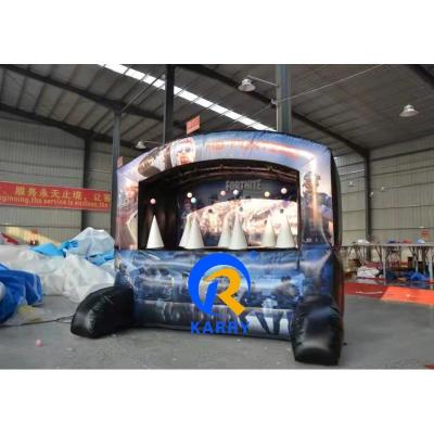 China Interactive Shooting Game Launch Inflatable Bounce Bed with Blower and Customized Color for sale